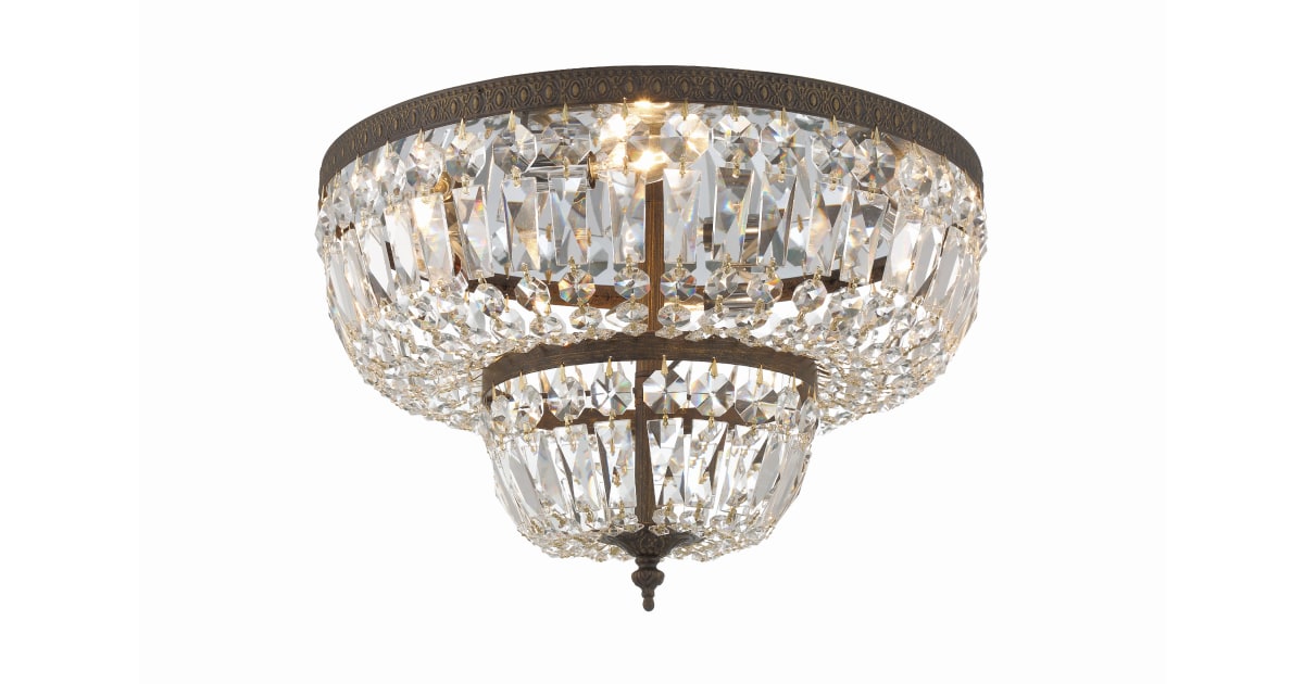 Crystorama Lighting Group 718-EB-CL-SAQ Ceiling Mount 4 Light 18" Wide ...