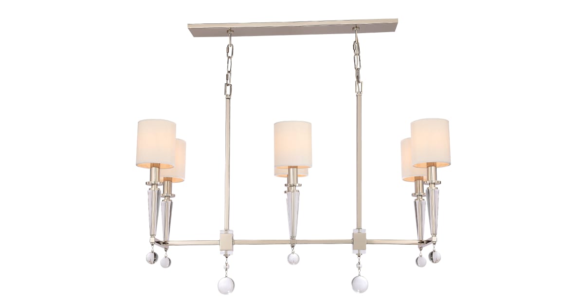 Crystorama Lighting Group 8106-PN Paxton 6 Light 414" Wide Crystal ...