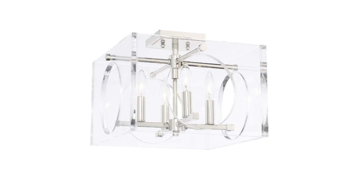 Crystorama Lighting Group 8870-PN Drake 4 Light 15" Wide Semi-Flush ...