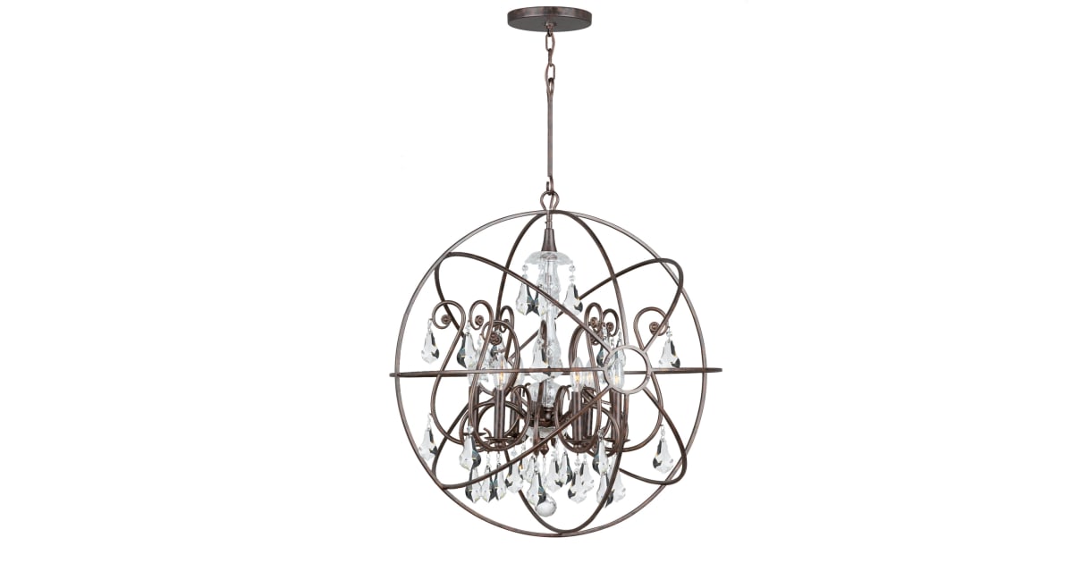 Crystorama Lighting Group 9028-EB-CL-MWP Solaris 6 Light 28" Wide ...