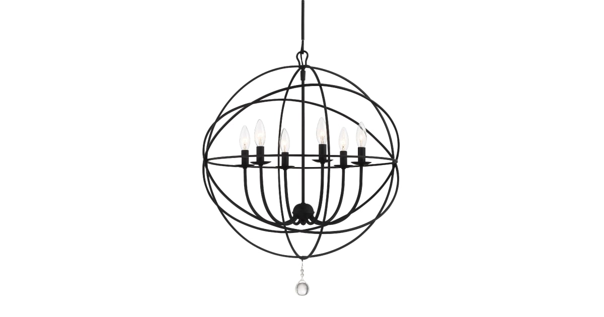 Crystorama Lighting Group 9228-BK Solaris 6 Light 29" Wide Globe ...