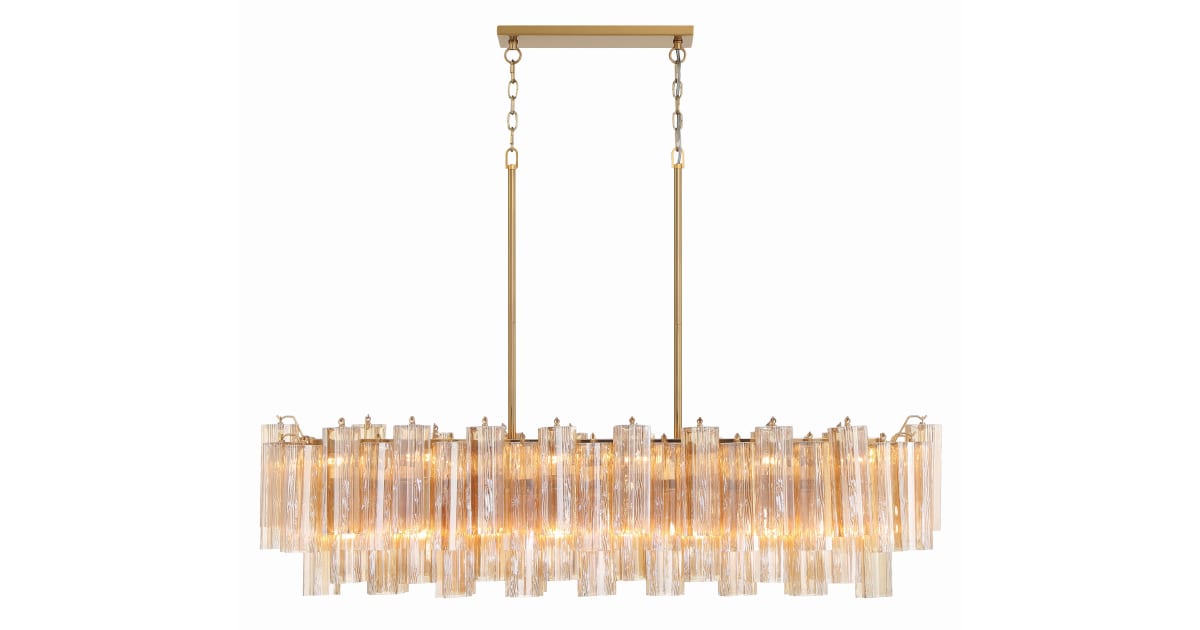 Crystorama Lighting Group ADD-317-AG-AM Addis 14 Light 52" Wide Crystal ...