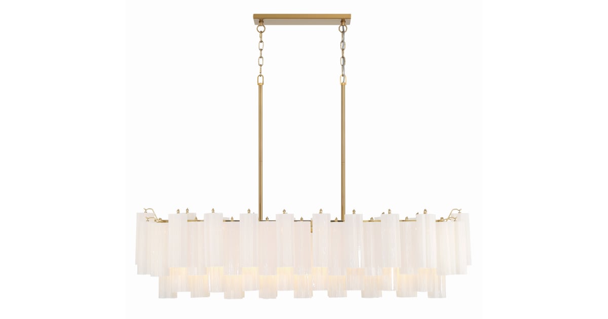 Crystorama Lighting Group ADD-317-AG-WH Addis 14 Light 52" Wide Crystal ...