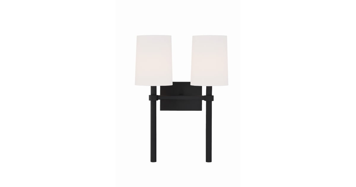 Crystorama Lighting Group BRO-452-BF Bromley 2 Light 18" Tall Wall ...