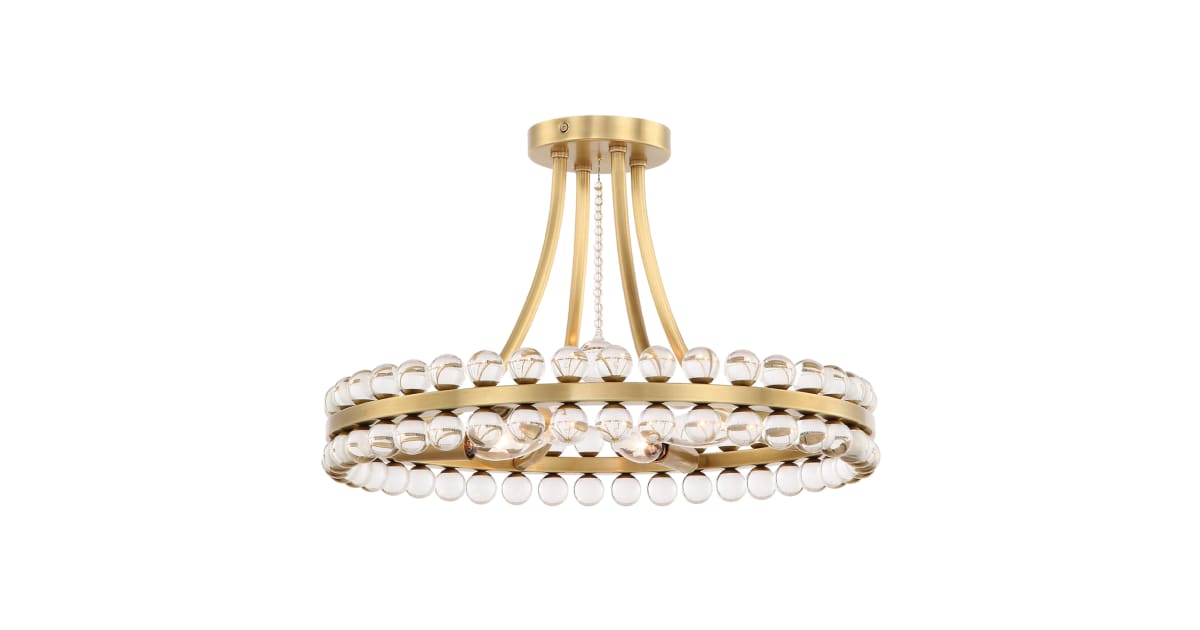 Crystorama Lighting Group CLO-8894-AG Clover 4 Light 18" Wide Semi ...