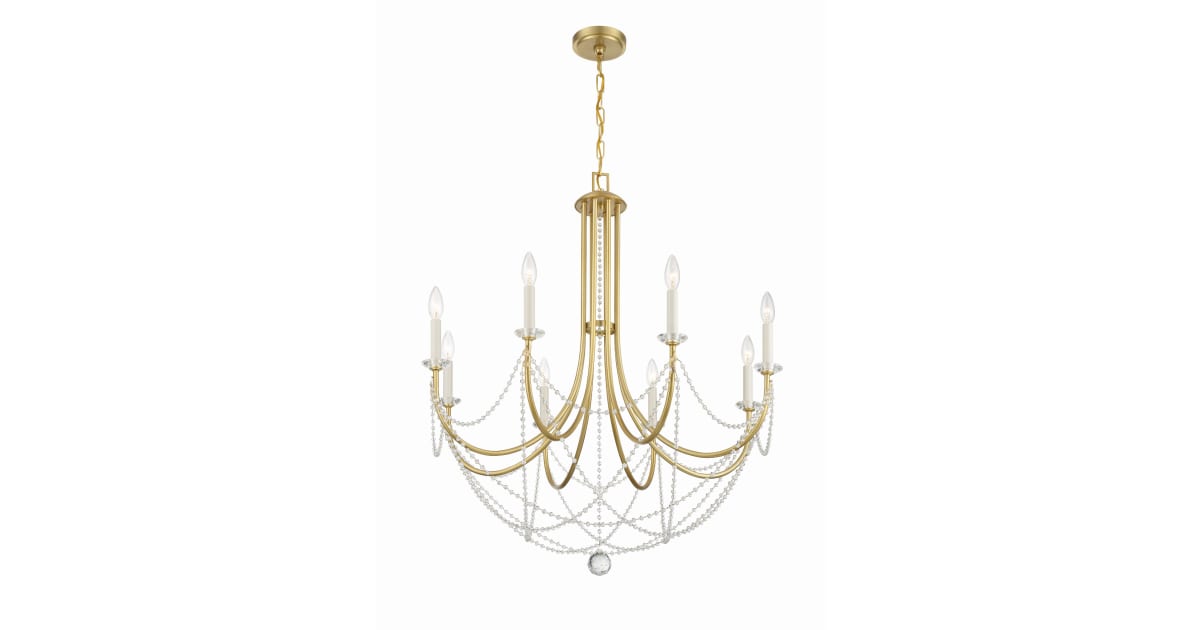 Crystorama Lighting Group DEL-90808-AG Delilah 8 Light 32" Wide Crystal ...