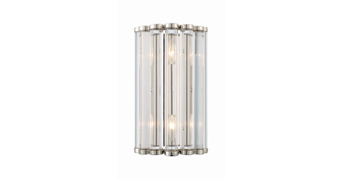 Crystorama Lighting Group ELL-B3002-PN Elliot 2 Light 14" Tall Wall ...