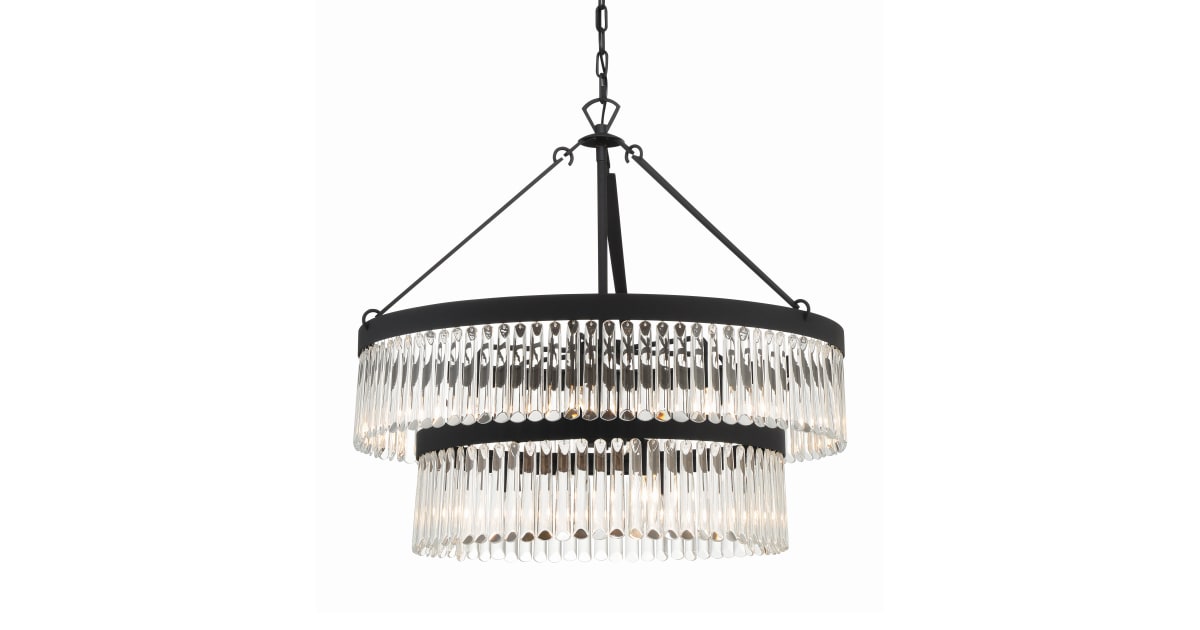 Crystorama Lighting Group EMO-5408-BF Emory 9 Light 32" Wide Crystal ...