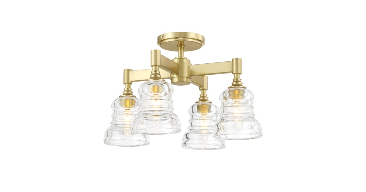 Crystorama Lighting Group GRG-1045-AG Gregory 4 Light 17" Wide Semi ...