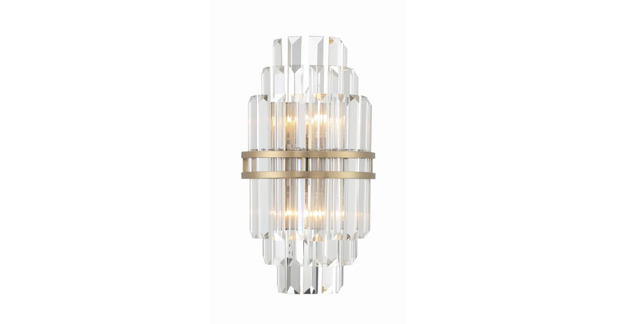 Crystorama Lighting Group HAY-1402-AG Hayes 2 Light 14" Tall Wall ...