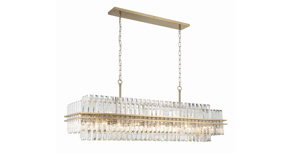 Crystorama Lighting Group HAY-1417-AG Hayes 16 Light 50" Wide Crystal ...