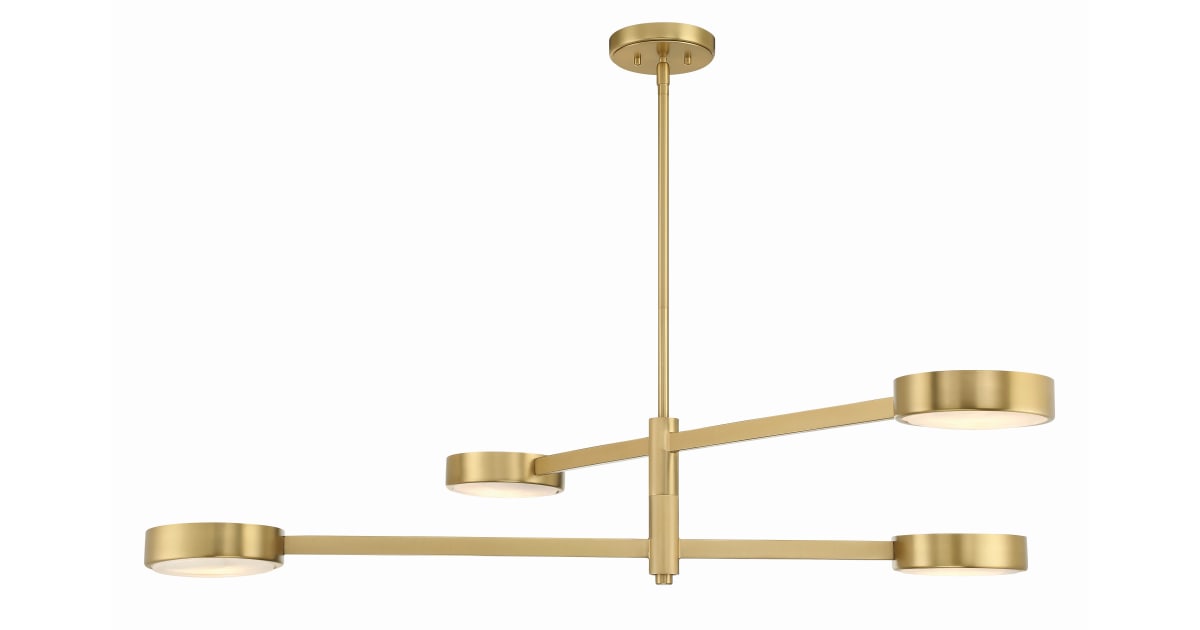 Crystorama Lighting Group ORS-734-MG-ST Orson 4 Light 54" Wide Abstract ...
