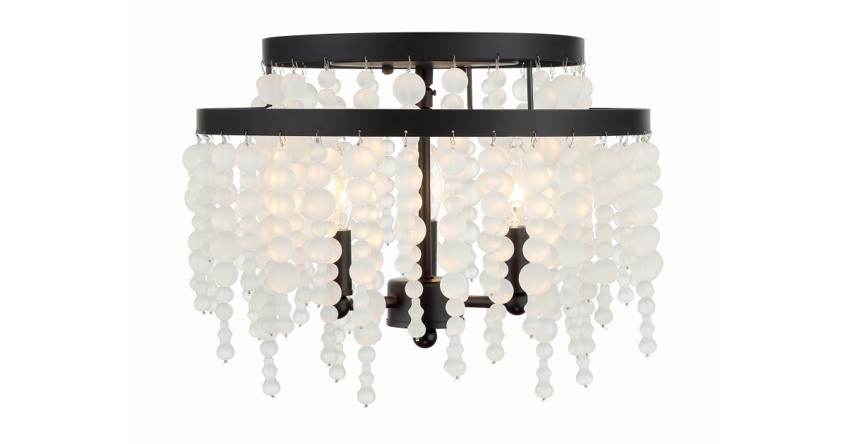 Crystorama Lighting Group POP-A5073-MK-FR Poppy 3 Light 15" Wide Flush ...