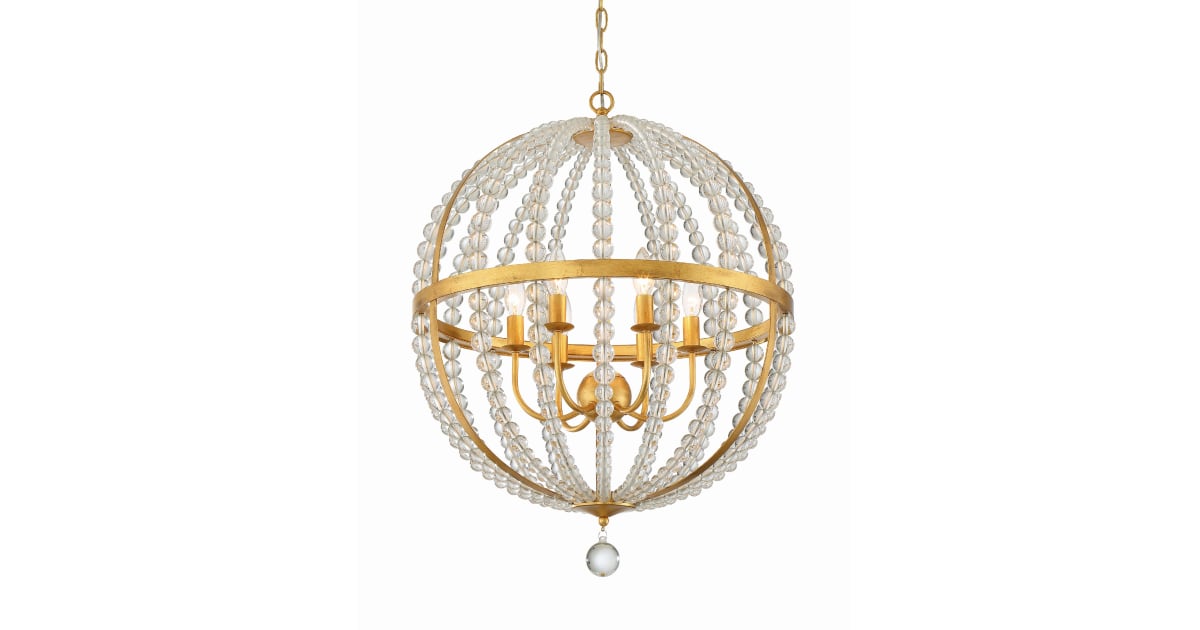 Crystorama Lighting Group ROX-A9006-GA Roxy 6 Light 22" Wide Pendant ...