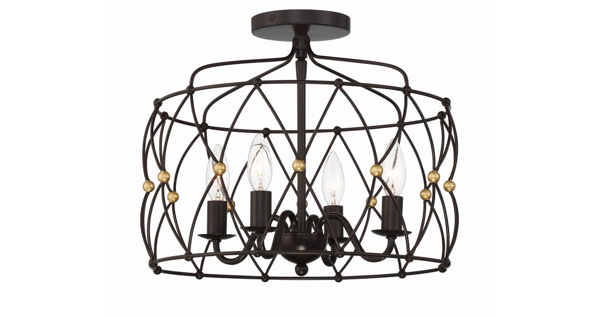 Crystorama Lighting Group ZUC-A9030-EB-GA_CEILING Zucca 4 Light 17 ...