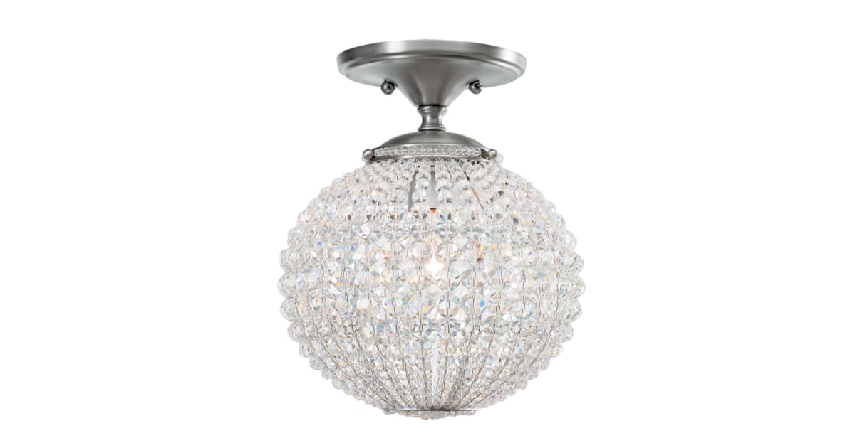 Crystorama Lighting Group 6750-AP Newbury 1 Light Crystal Semi-Flush ...