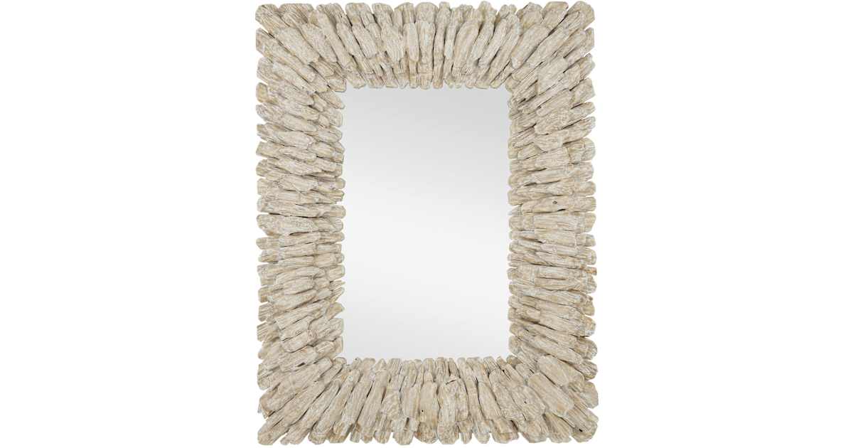 Currey and Company 1000-0150 Beachhead 40" W x 51" H Rectangular Wood Framed Bathroom Mirror ...