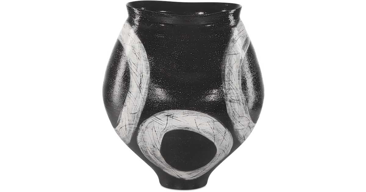 Currey and Company 1200-0870 Satori 11-3/4" Wide Porcelain Vase ...