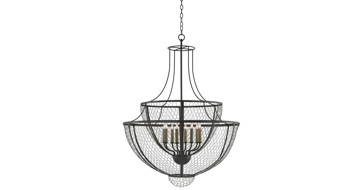 Currey and Company 9000-0037 Winton 8 Light Wrought Iron Candle Style ...