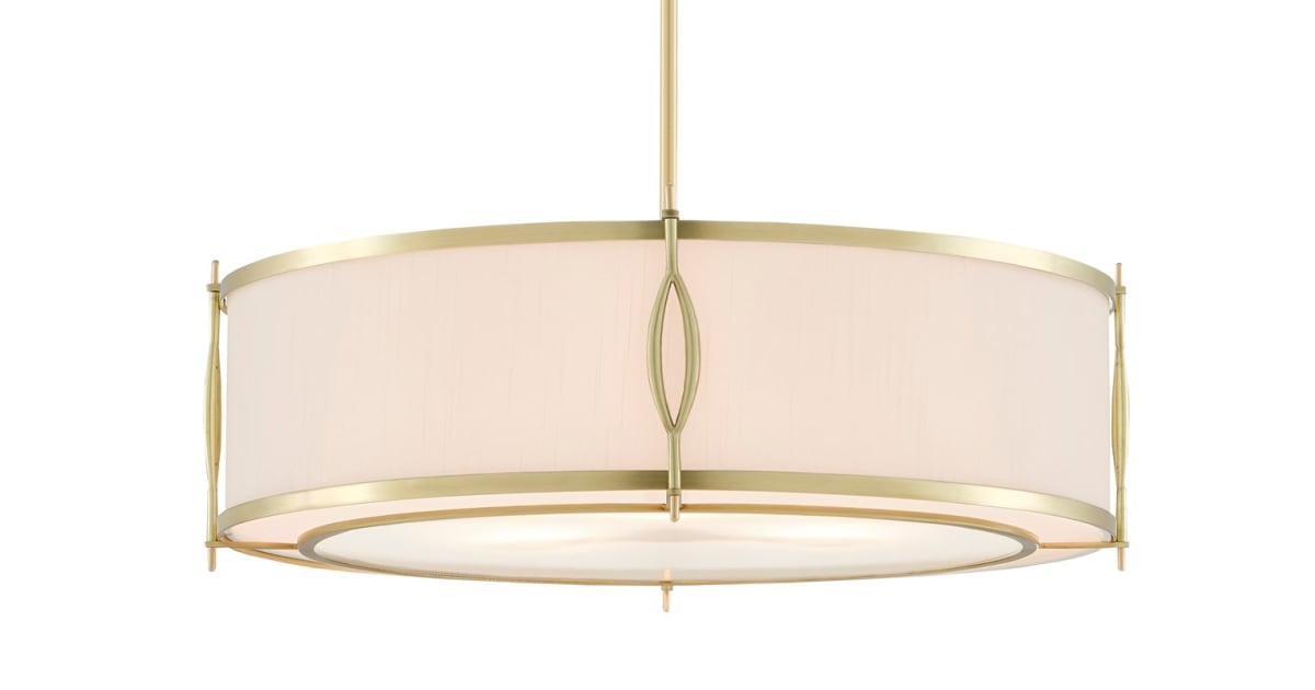 Currey and Company 9000-0589 Junia 3 Light 25" Wide Pendant with Fabric ...