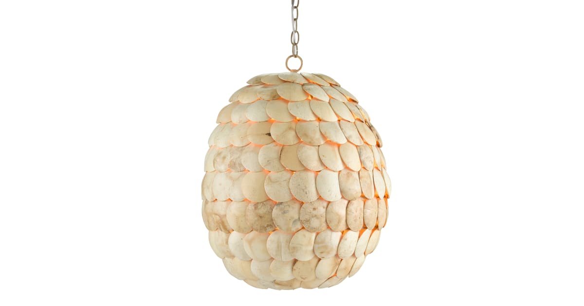 Currey and Company 9000-0784 Buko 3 Light 20" Wide Pendant with Shell ...