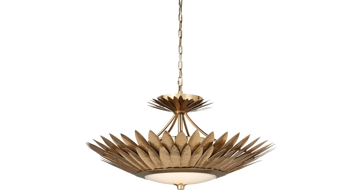 Currey and Company 9000-1360 Plumage 30" Wide LED Semi-Flush Bowl ...