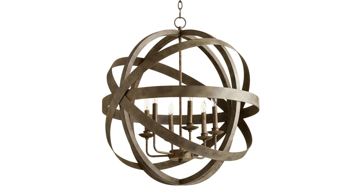 Cyan Design 07966 Gladwin 6 Light 27" Wide Taper Candle Globe ...