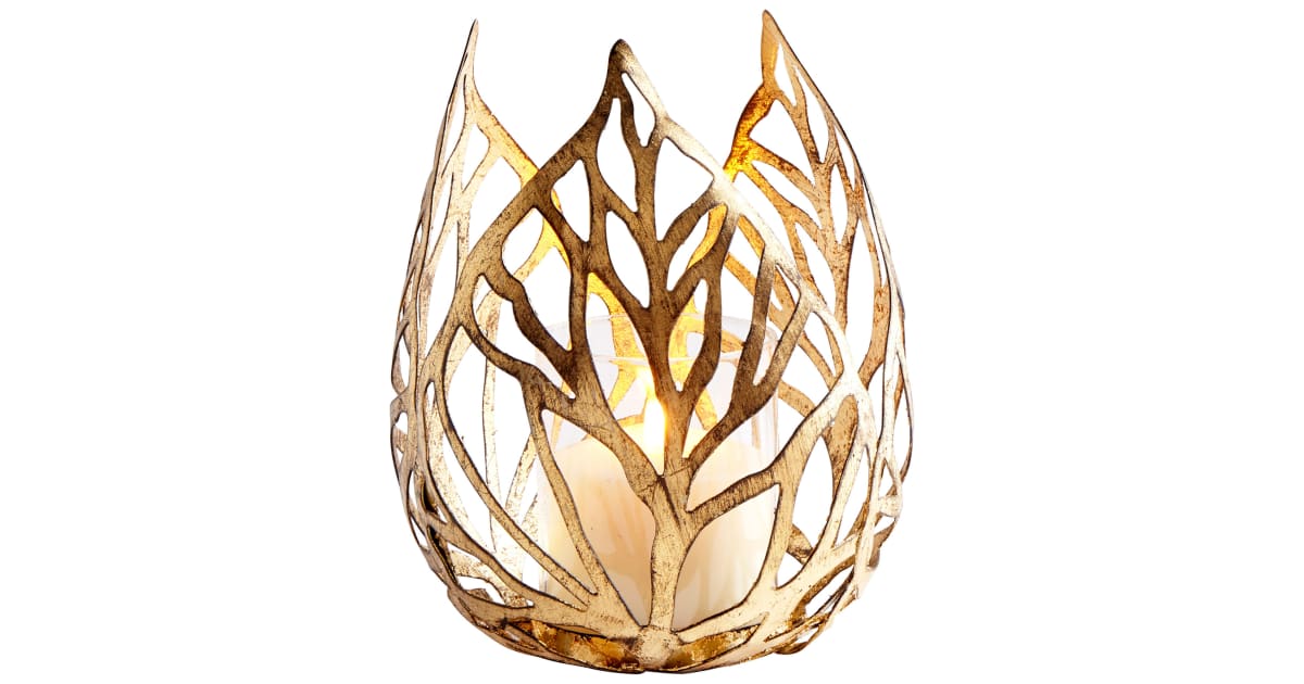 Cyan Design 09051 Sunrise Flame Glass and Iron Decorative Candle Holder ...