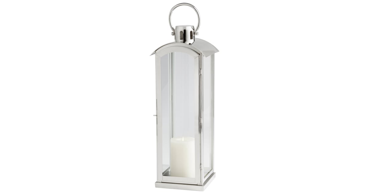 Cyan Design 09748 Wilder Glass and Stainless Steel Lantern Candle ...