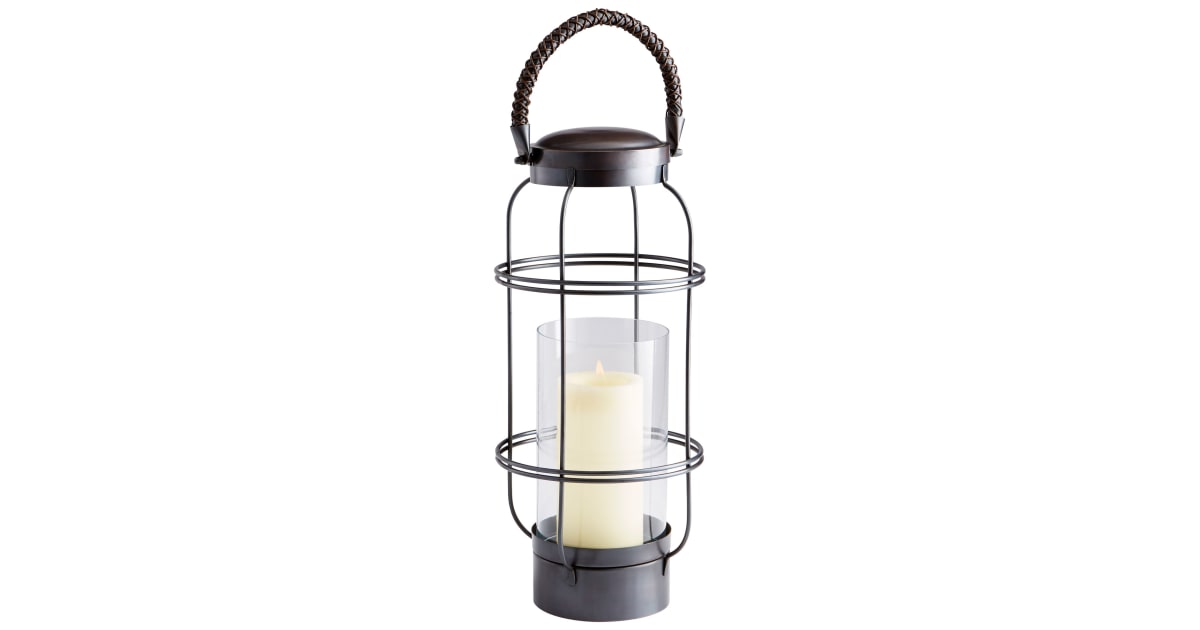 Cyan Design 10178 Large Dartmouth Glass and Iron Pillar Lantern Candle ...