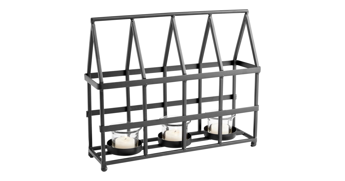 Cyan Design 10402 Edinburgh Glass and Iron 3 Candle Tealight ...