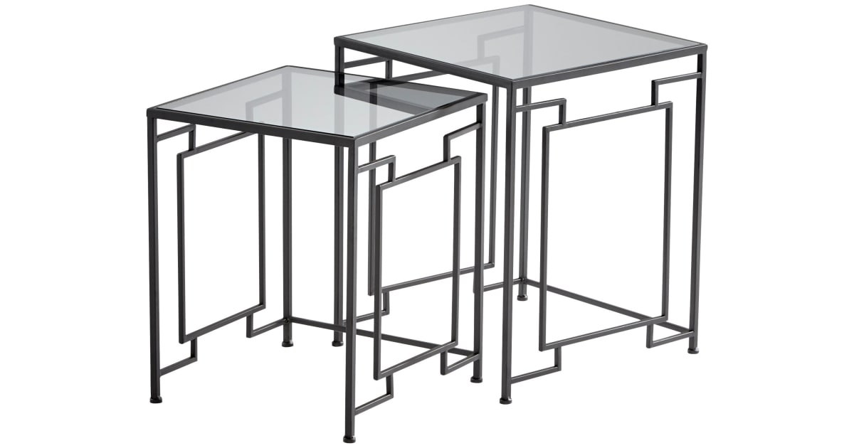 Cyan Design 11042 Galleria Square Glass and Iron Nesting Accent Tables ...