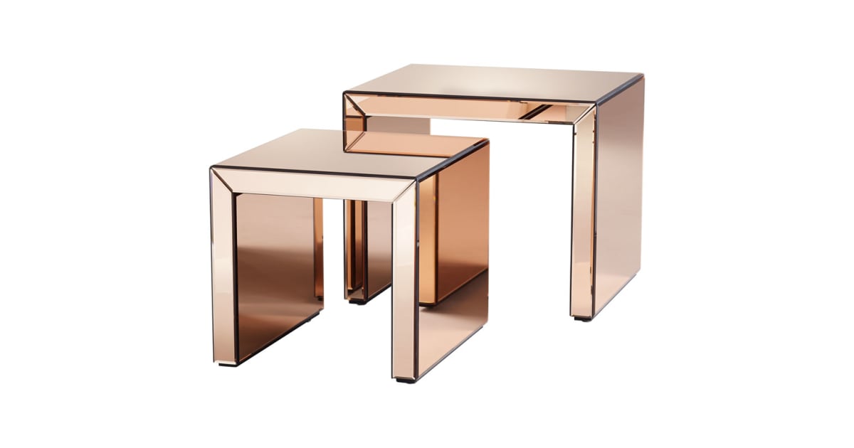 Cyan Design 07898 Abigail 20 Inch Long Wood and Mirrored Glass Nesting ...