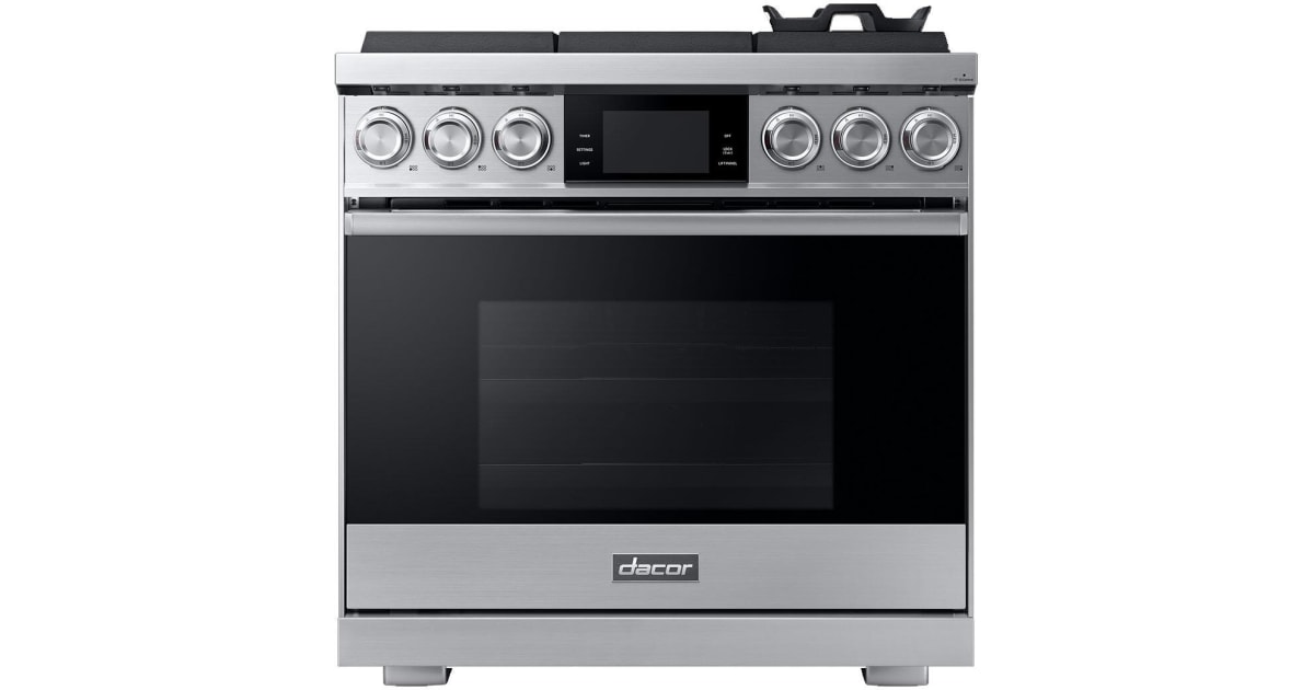 Dacor DOP36T86GLS/DA Transitional 36 Inch Wide 5.9 Cu. Ft. Slide In Gas ...