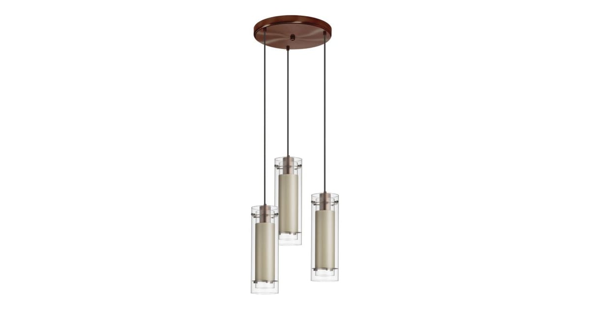 Dainolite 53153R-4151-OBB Fabric Glass 3 Light Pendant | Ferguson Home