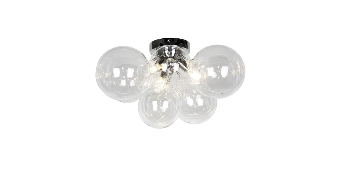 Dainolite CMT-143FH-CLR-PC Comet 3 Light 14" Wide Semi-Flush Ceiling ...