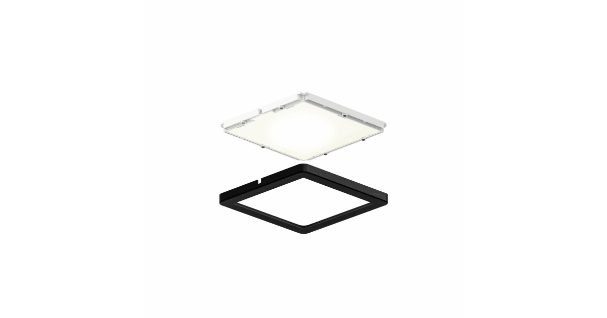 DALS Lighting 4006SQ-BK Ultra-Slim 3" Wide 3000K LED Square Under ...