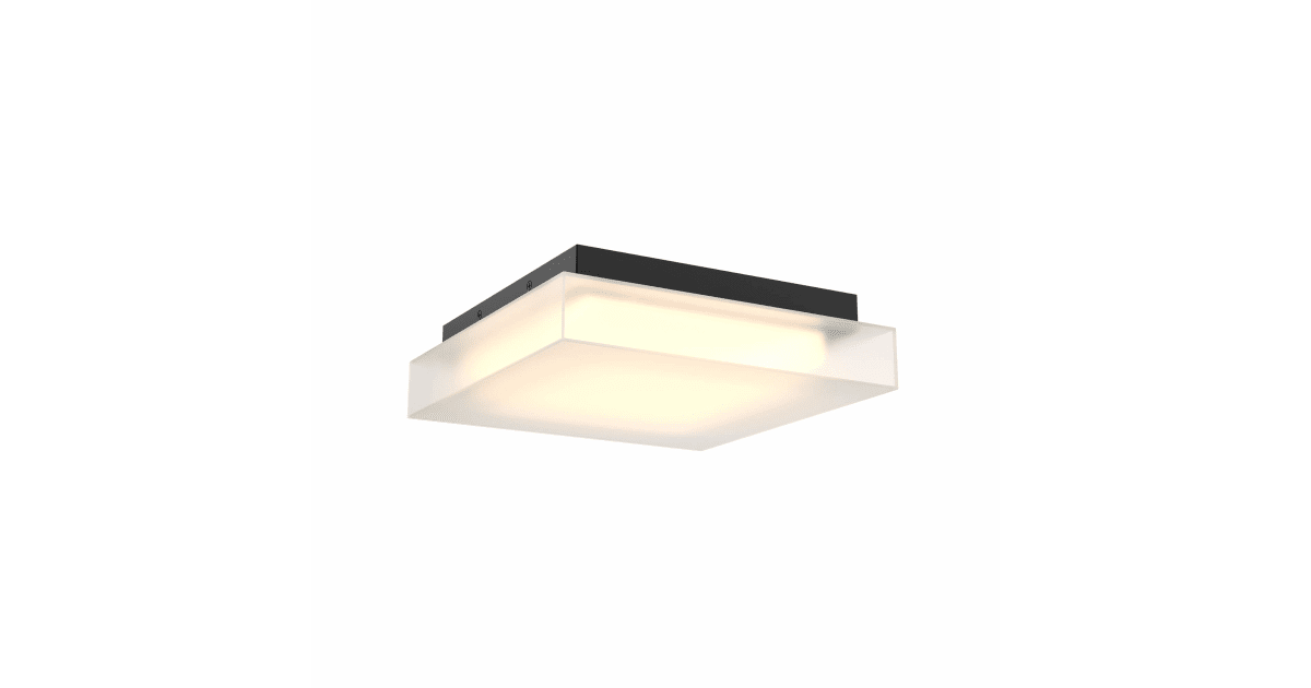 DALS Lighting FUZ11-CC-BK Deco 11" Wide Semi-Flush Square Ceiling ...