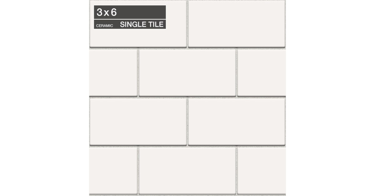 Daltile Rittenhouse Square Glazed Wall/Field Tile, Arctic White, 3" x 6 ...