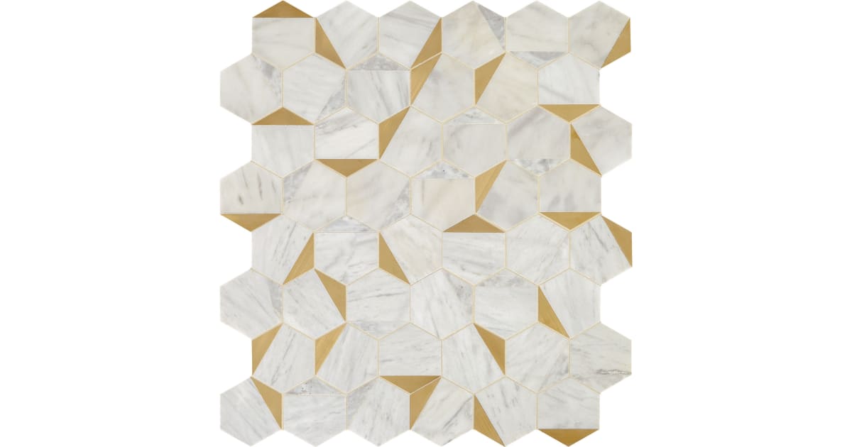 Daltile LV28ILUSNRYMS1P Lavaliere - 14" x 15" Sheet Hexagon Mosaic Wall ...