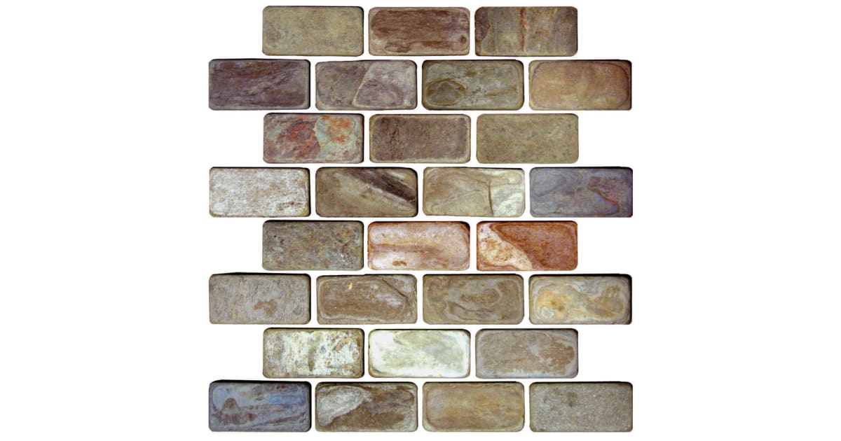 Daltile S77213BRICKMS1P Slate Collection - 2-7/8" x 1-1/4" Brick Joint ...