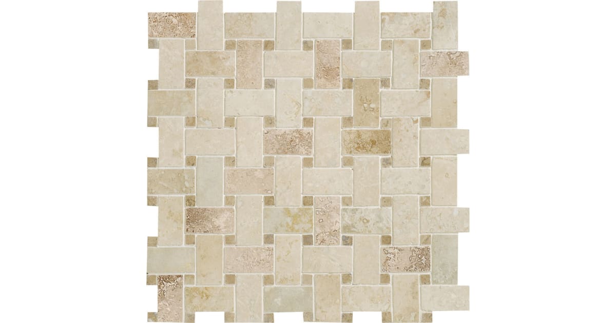 Daltile T3242BSKTWVMS1U Travertine - 1" x 2" Rectangle Floor and Wall ...