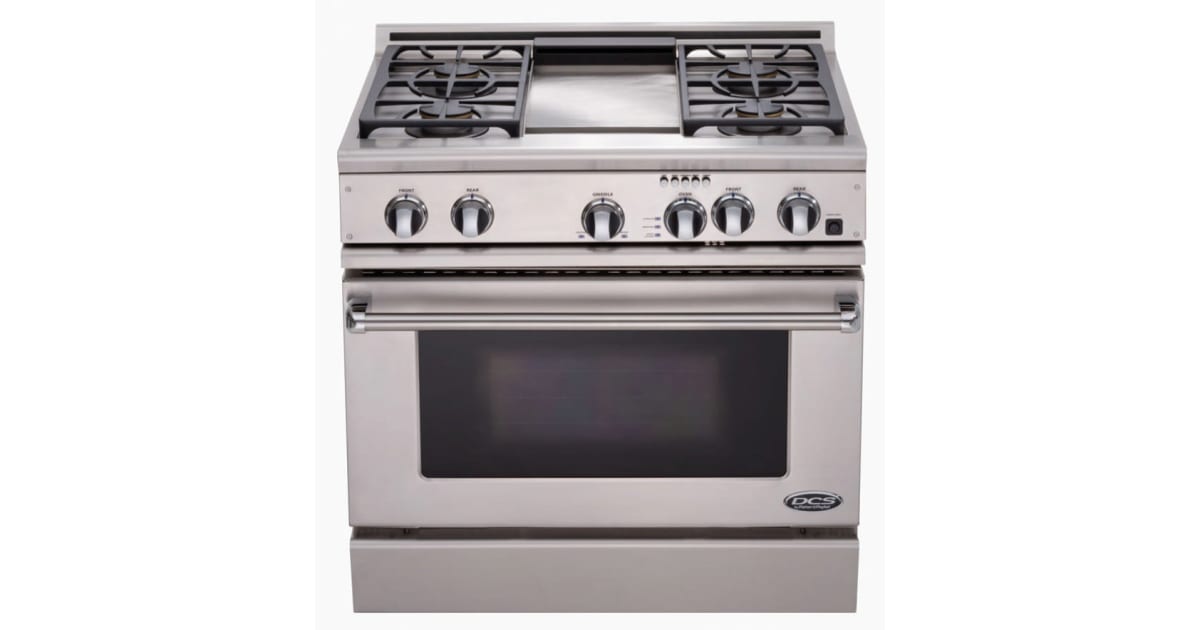 DCS 36" 4 Burner Dual Fuel Slide-In Range w/Integral Griddle | Build.com