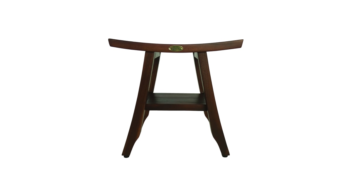 DecoTeak DT90 Satori 18" Teak Shower Bench Stool with Shelf | Ferguson Home