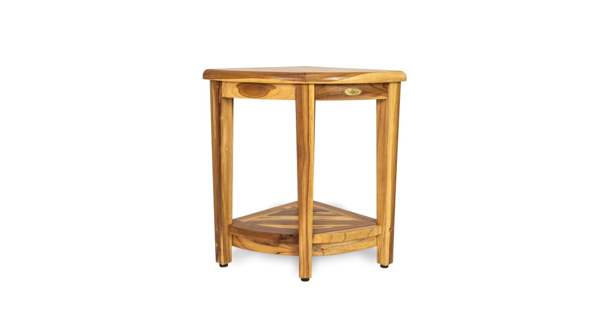 DecoTeak ED974 Oasis Corner Teak Bench with Shelf | Ferguson Home