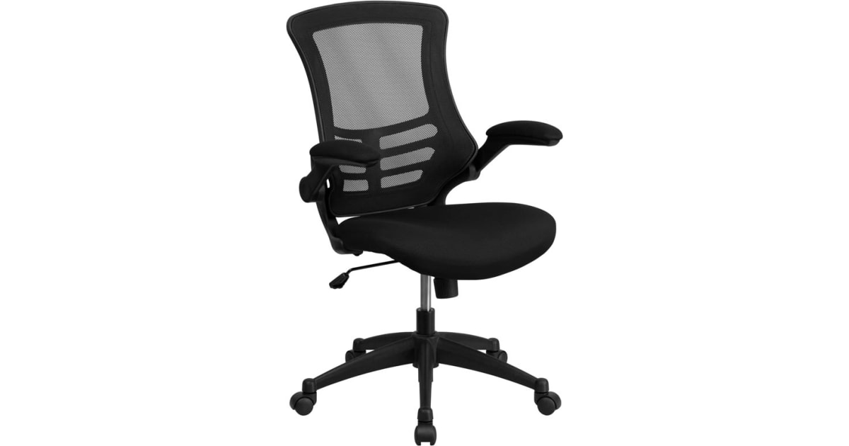 Delacora BL-X-5M-BK-GG 25" Wide Mesh Mid Back Swivel Ergonomic Office ...