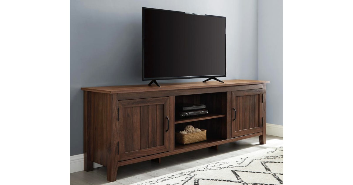 Delacora BD70CS2DDW Rustic 70" Wide Craftsman Slat Board Door TV Stand ...