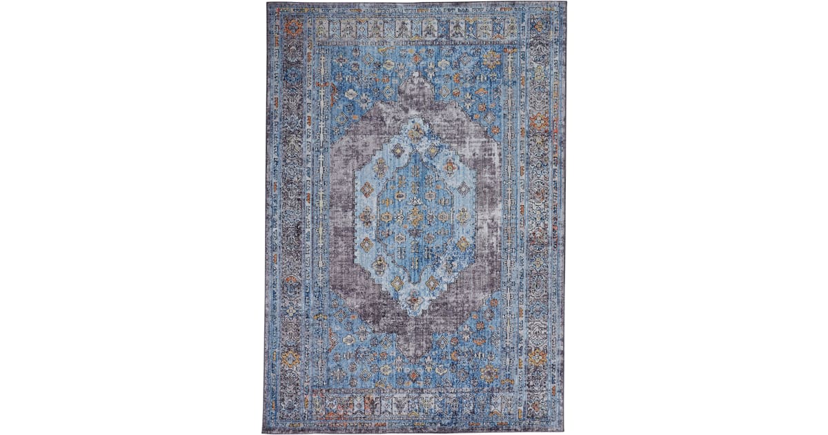 Delacora 31106 Karuzi 9-1/2' x 12-1/2' Polyester Traditional Medallion ...