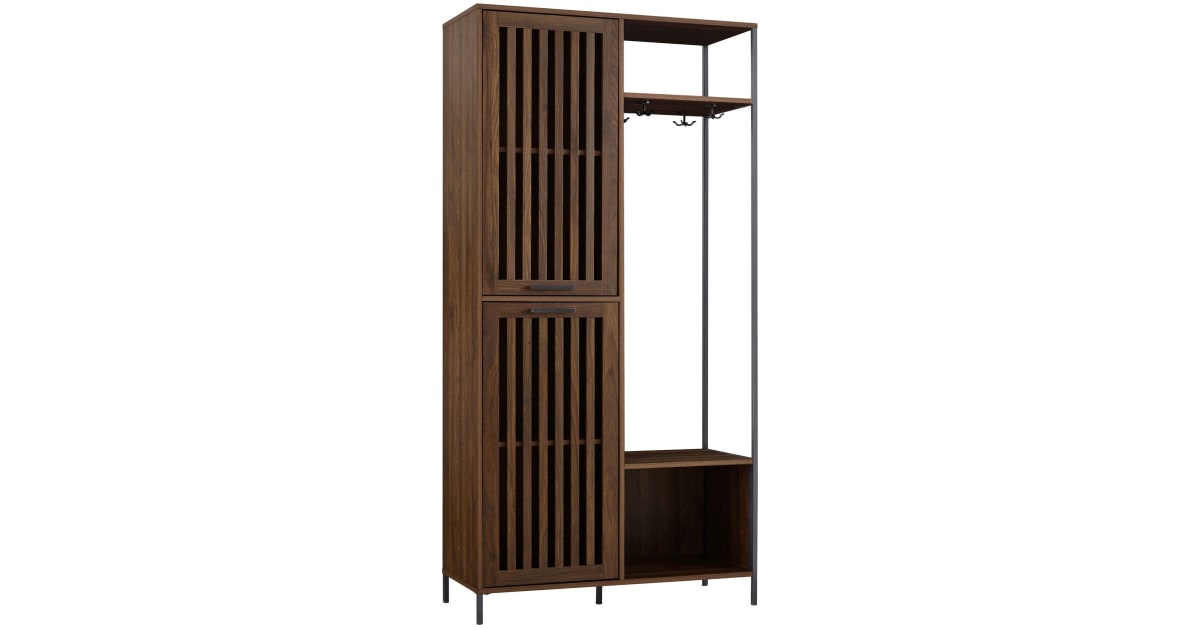 Delacora BDT72SLDDW Mercury 36" W Rustic Industrial Slat Wood Door ...