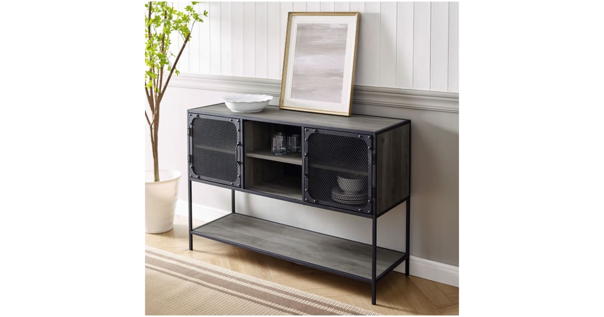 Delacora BDU48SOIGW Sona 48" W Industrial Buffet Sideboard Credenza ...